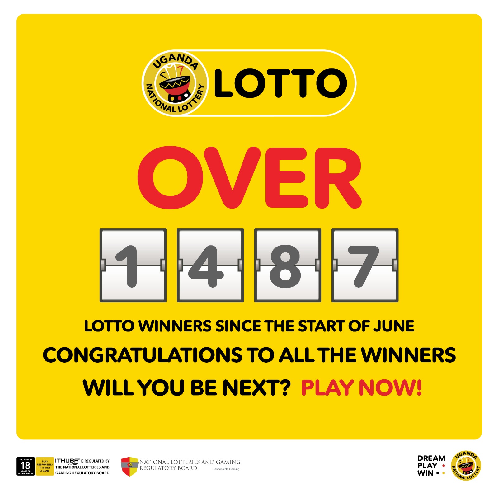 We have had over 1400 #LOTTO winners since June 1 - New Vision Official