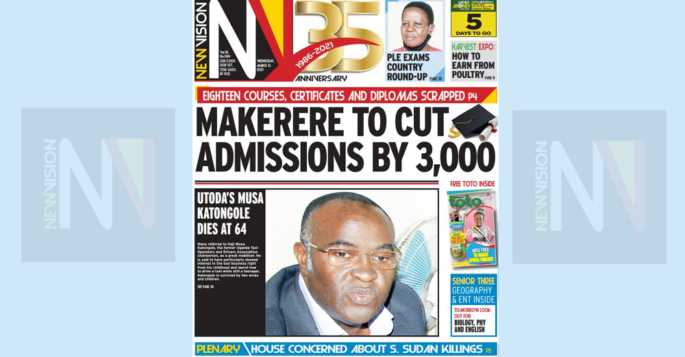 🎥 A sneak peek at today's New Vision - March 31 - New Vision Official