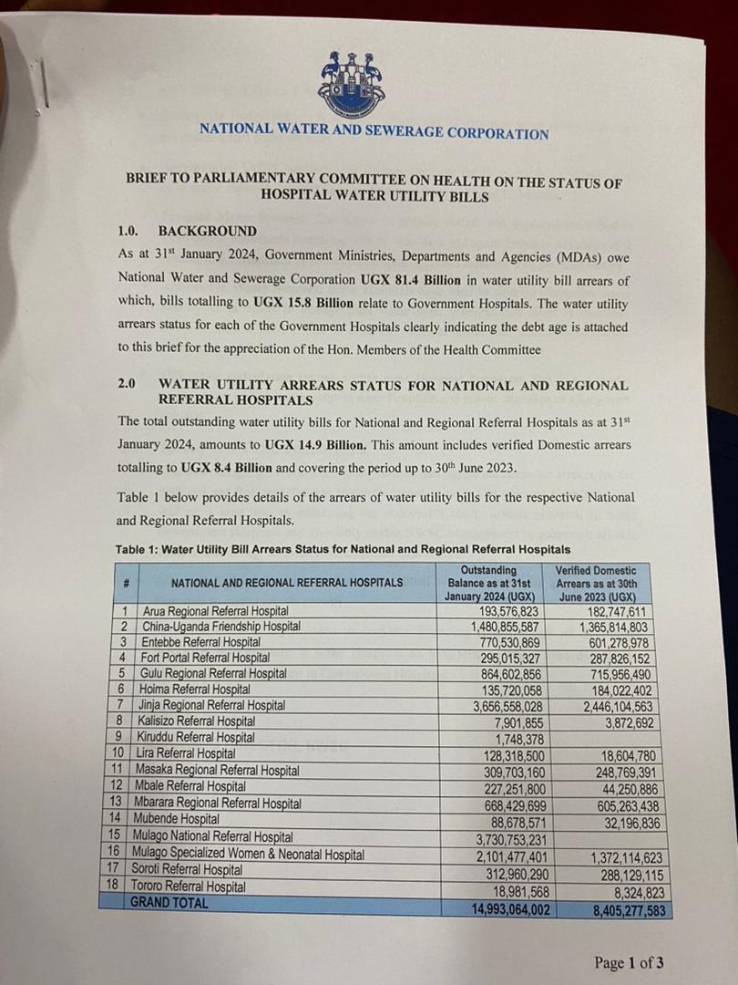 Govt agencies owe NWSC sh81b in unpaid water bills - Bukedde Online ...