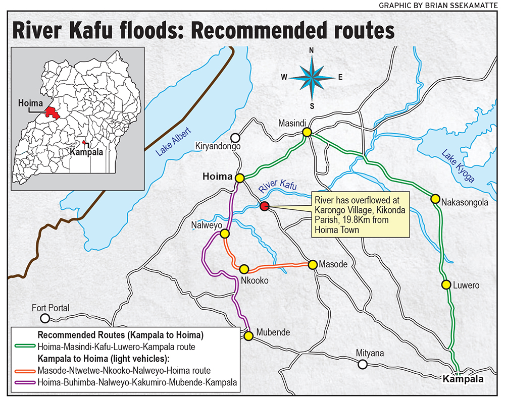 Hoima-Kampala road closed as River Kafu floods - New Vision Official