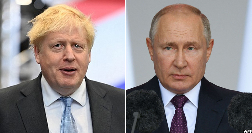 Johnson compares Putin to 'fat boy in Dickens'