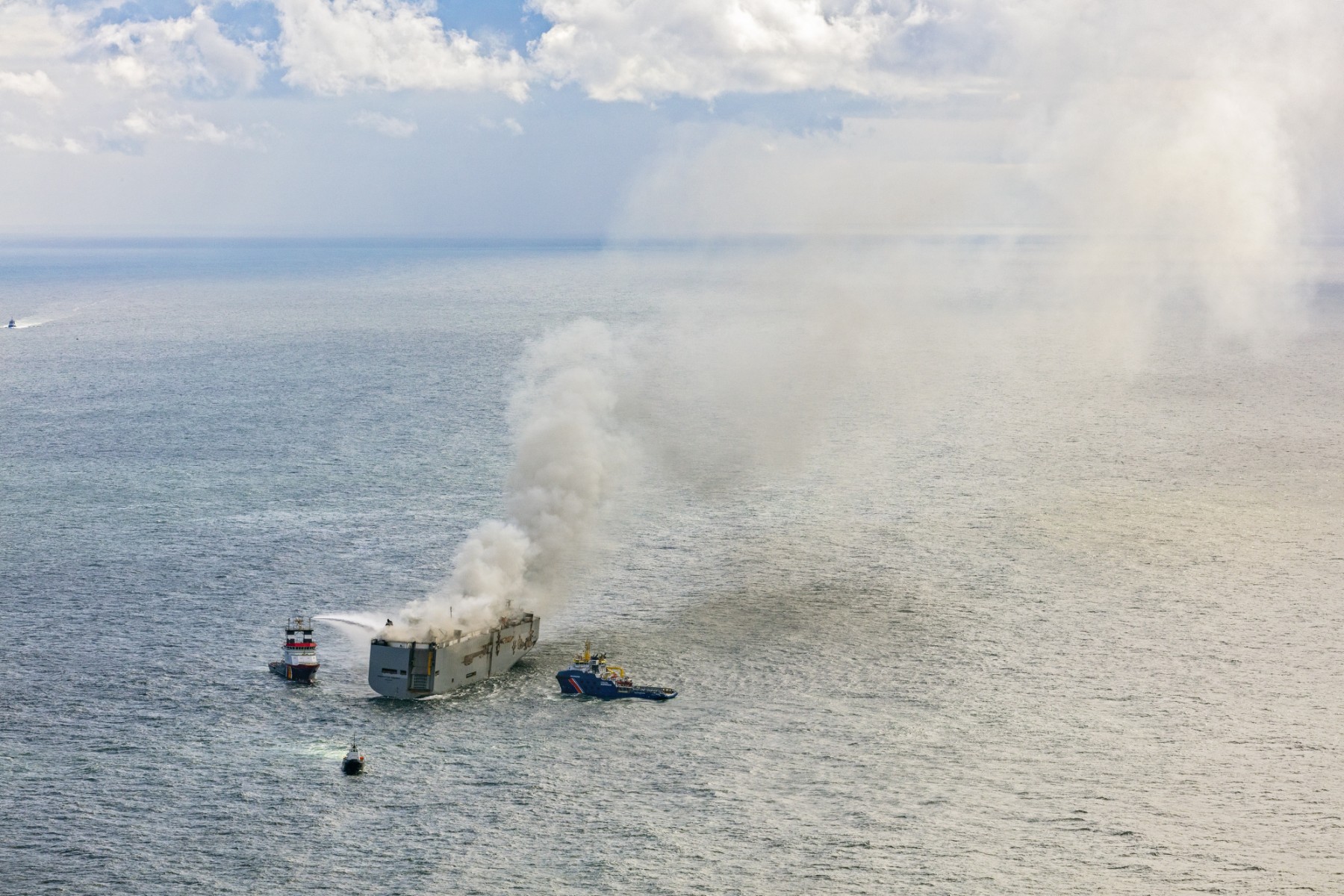 Car Transport Ship Fire Could burn For Days Off Netherland Car Transport Ship Fire Could burn For Days Off Netherland