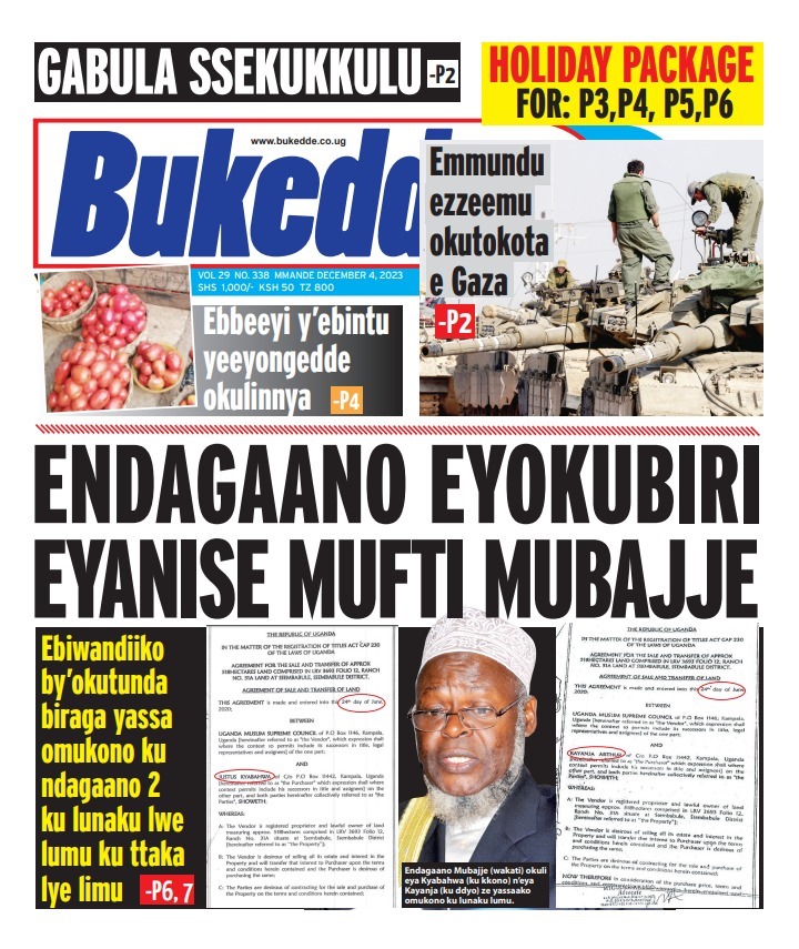 BUKEDDE WA MMANDE ALIMU EBIKULU BINO BY'OTOSAANA KUSUBWA - New Vision ...