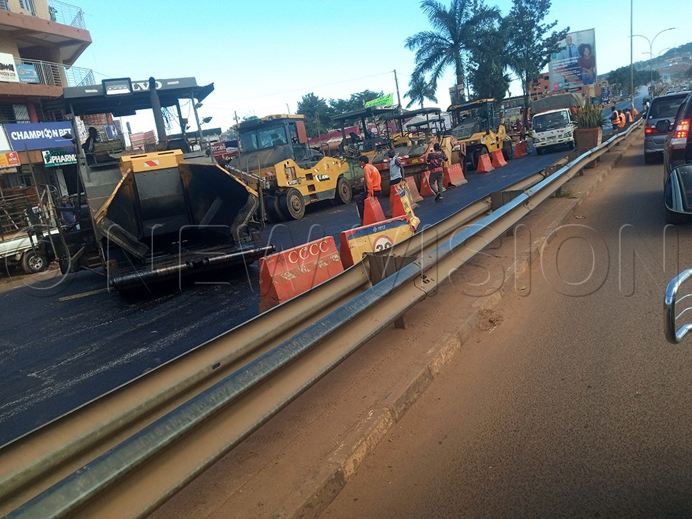 Old Entebbe road works near completion